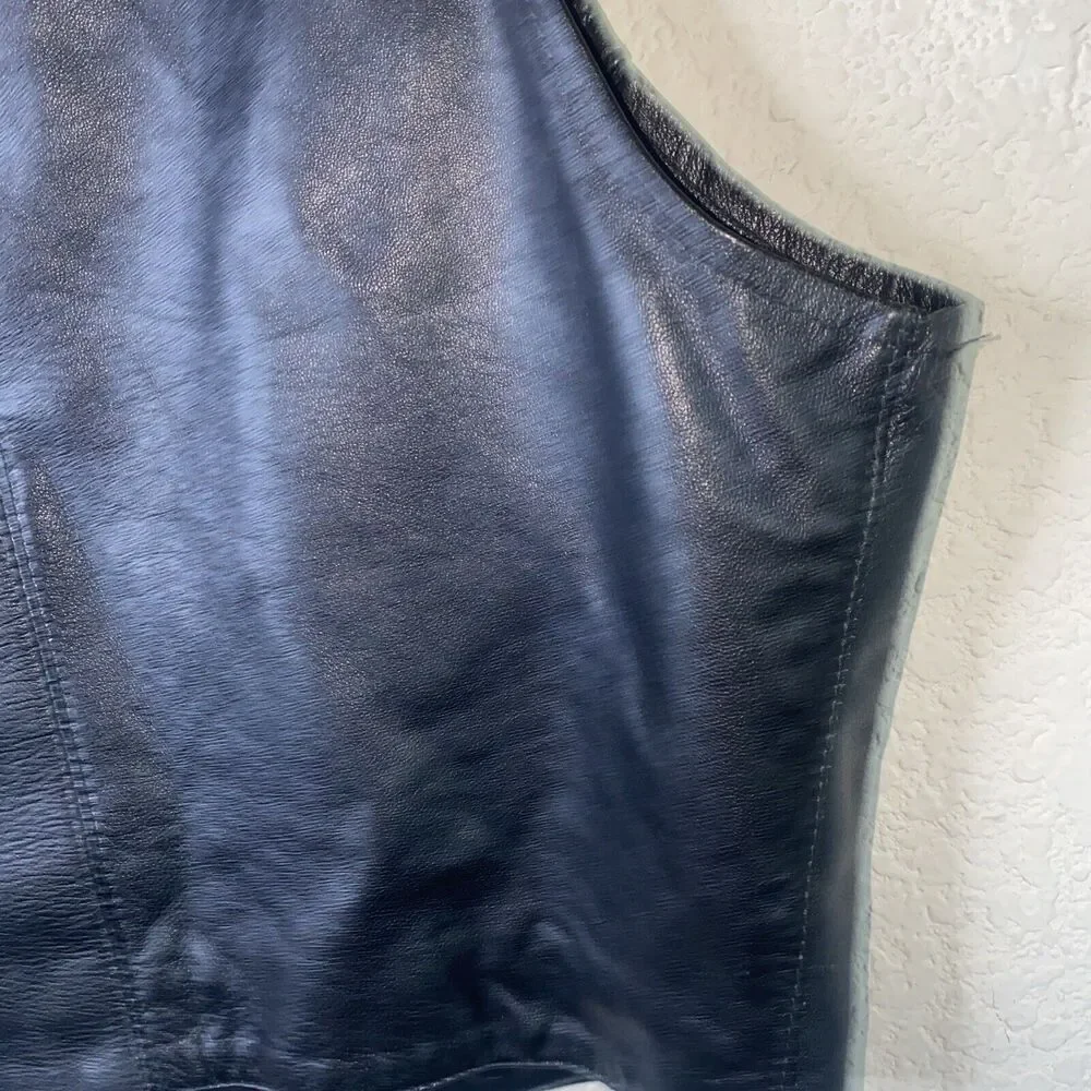 HA | Jackets & Coats | Vintage Hells Angels Leather Ha Zip Vest Womens ...